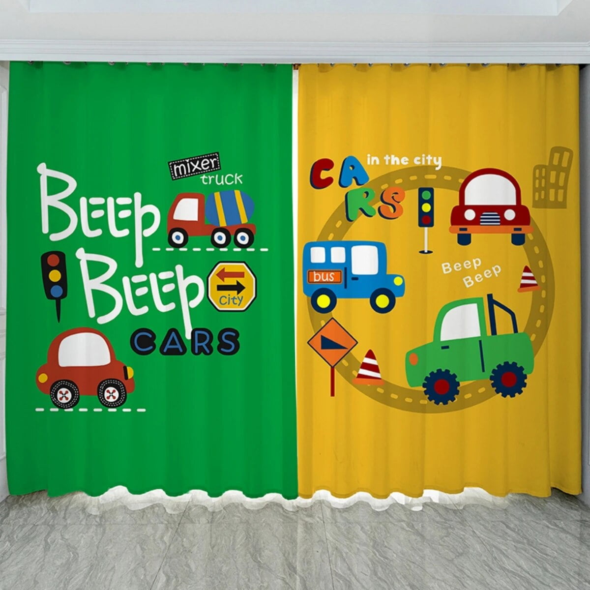 Custom Children's Room Cartoon Car Bay Window Boys Girls Bedroom Cute ...