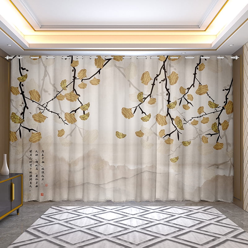 Custom Chinese Retro Curtains Flower Chinese Painting rative Curtains ...