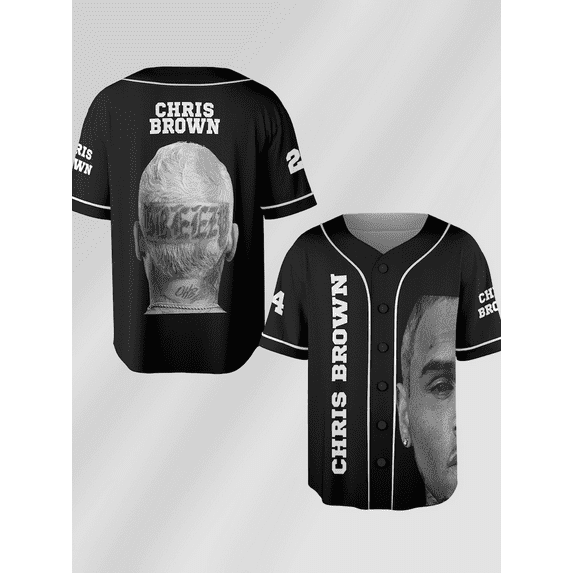 Custom Chriis Br.own Bre.ezy B.owl XX 2025 Tour Baseball Jersey, 2025 Concert Outfit, Ver 5 ...