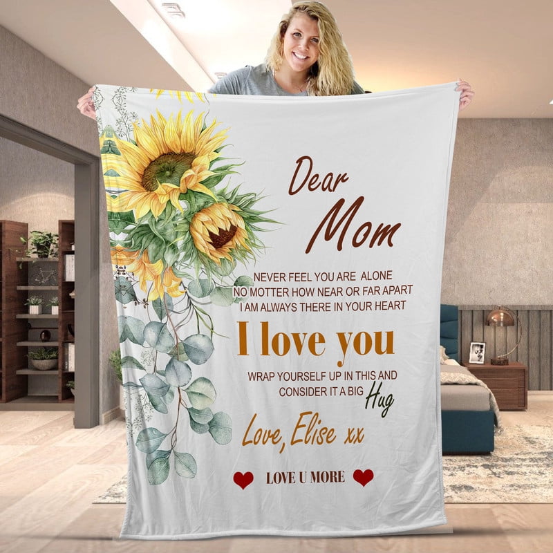 Custom Christmas Blanket From Family Members, Dear Mom Blanket, Letter ...