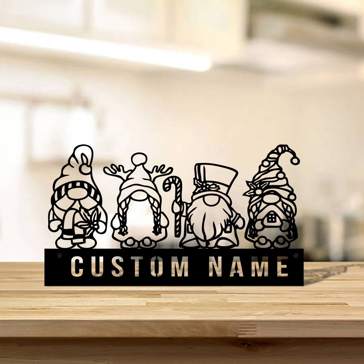 Custom Christmas Desk Name Plate Wedge Personalized Gnomes Gifts ...