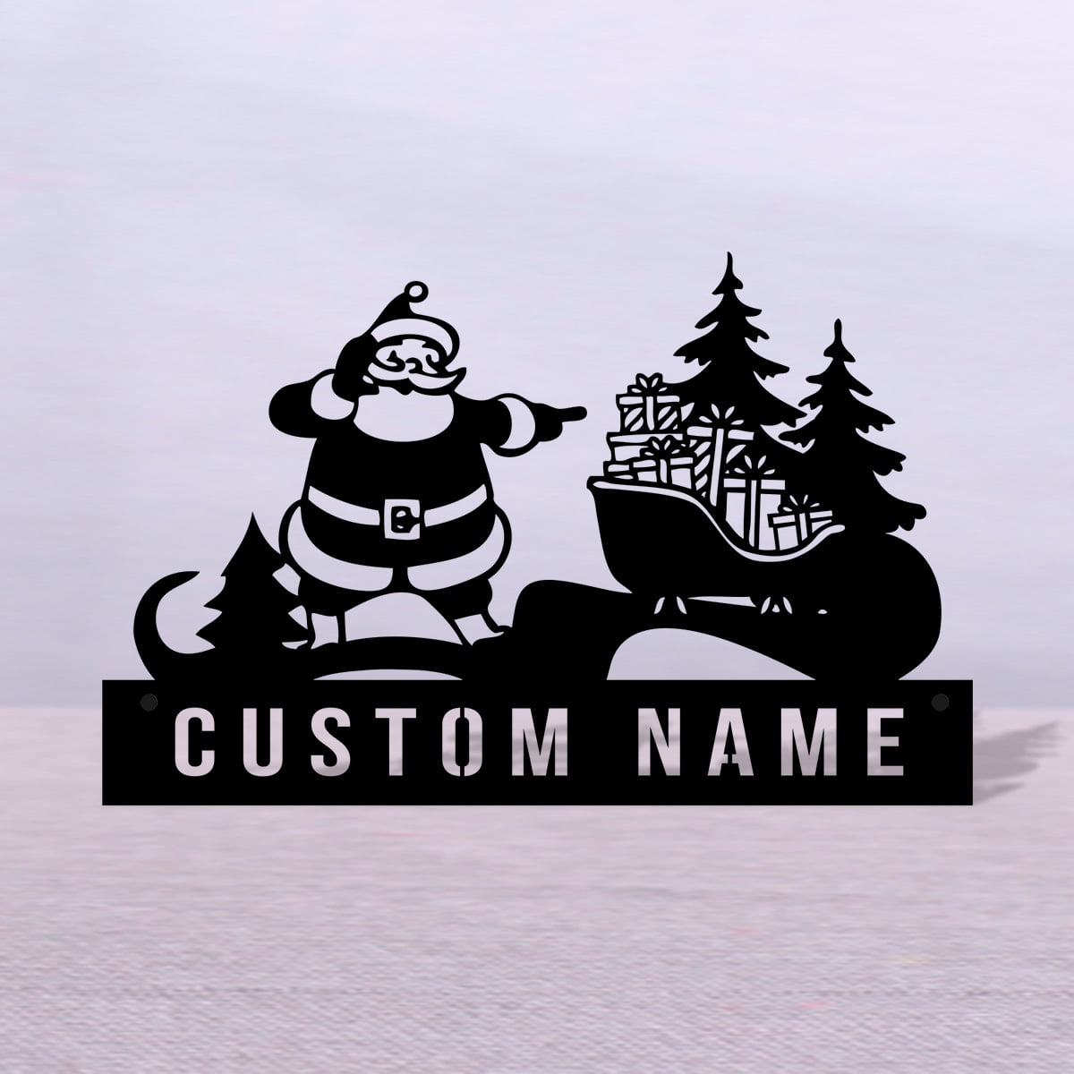 Custom Christmas Desk Name Plate Wedge Personalized Santa Claus Gifts ...