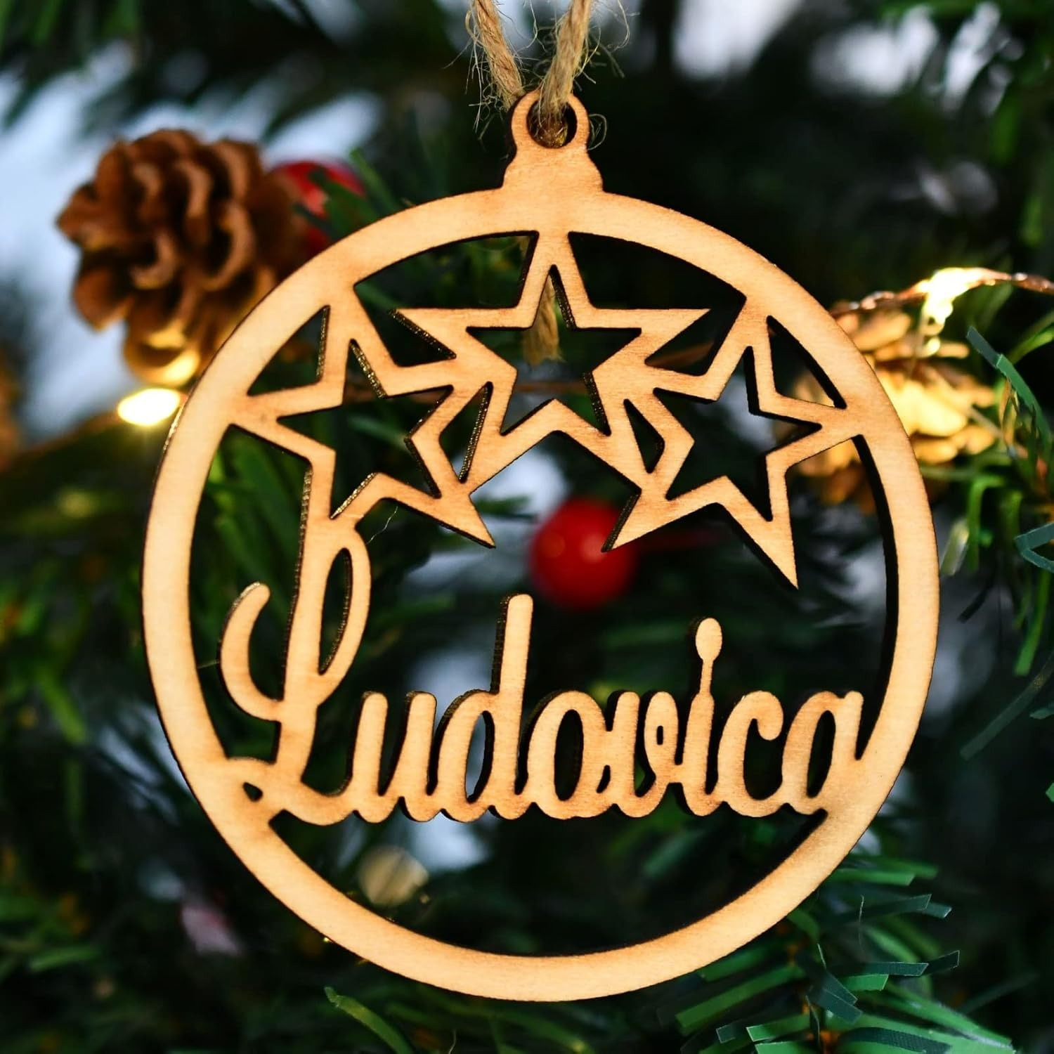 Custom Christmas Ornaments with Names Wooden Christmas Ornaments Xmas ...