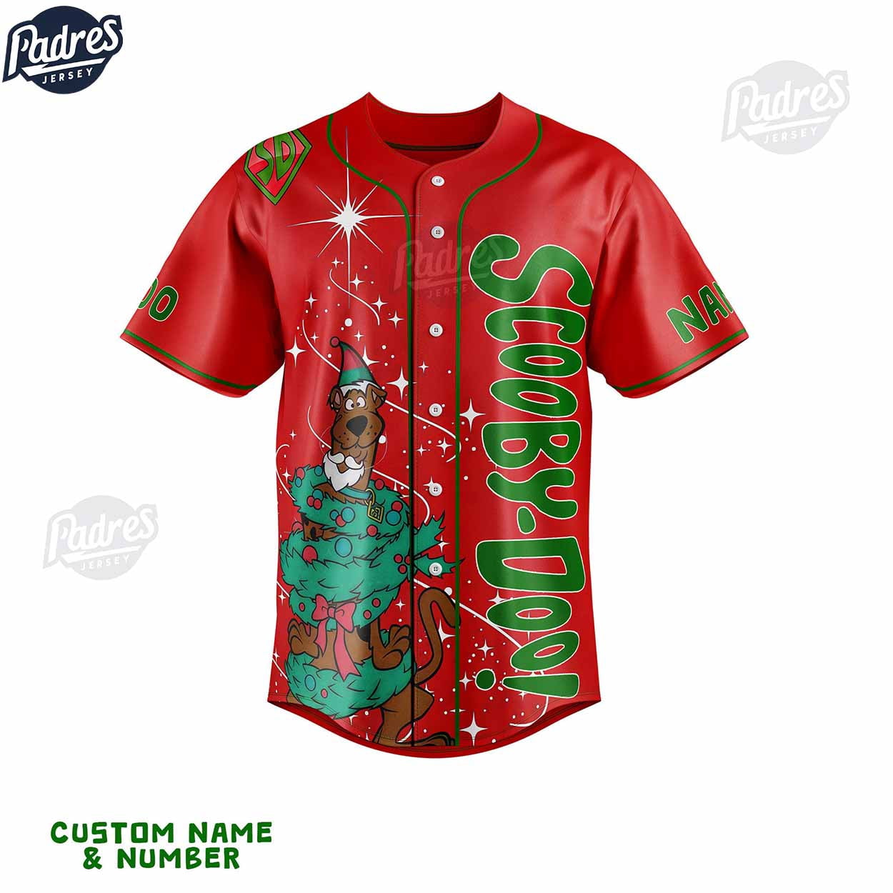 Custom Christmas Scooby-Doo Tis The Season To Be Merry Baseball Jersey ...