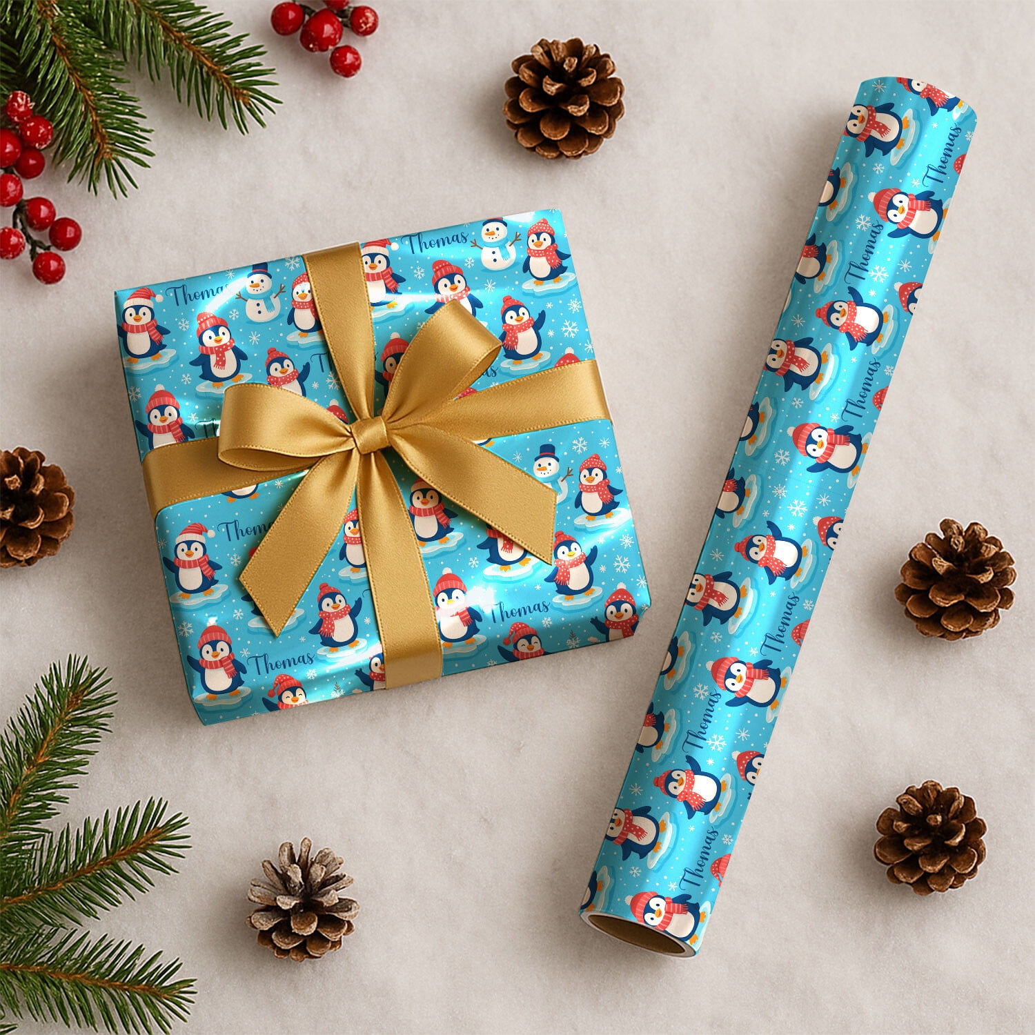Custom Christmas Wrapping Paper, Personalized Wrapping Paper Rolls with ...