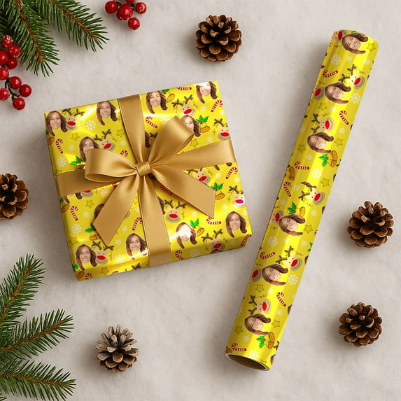 Custom Christmas Wrapping Paper, Personalized Wrapping Paper Rolls with ...