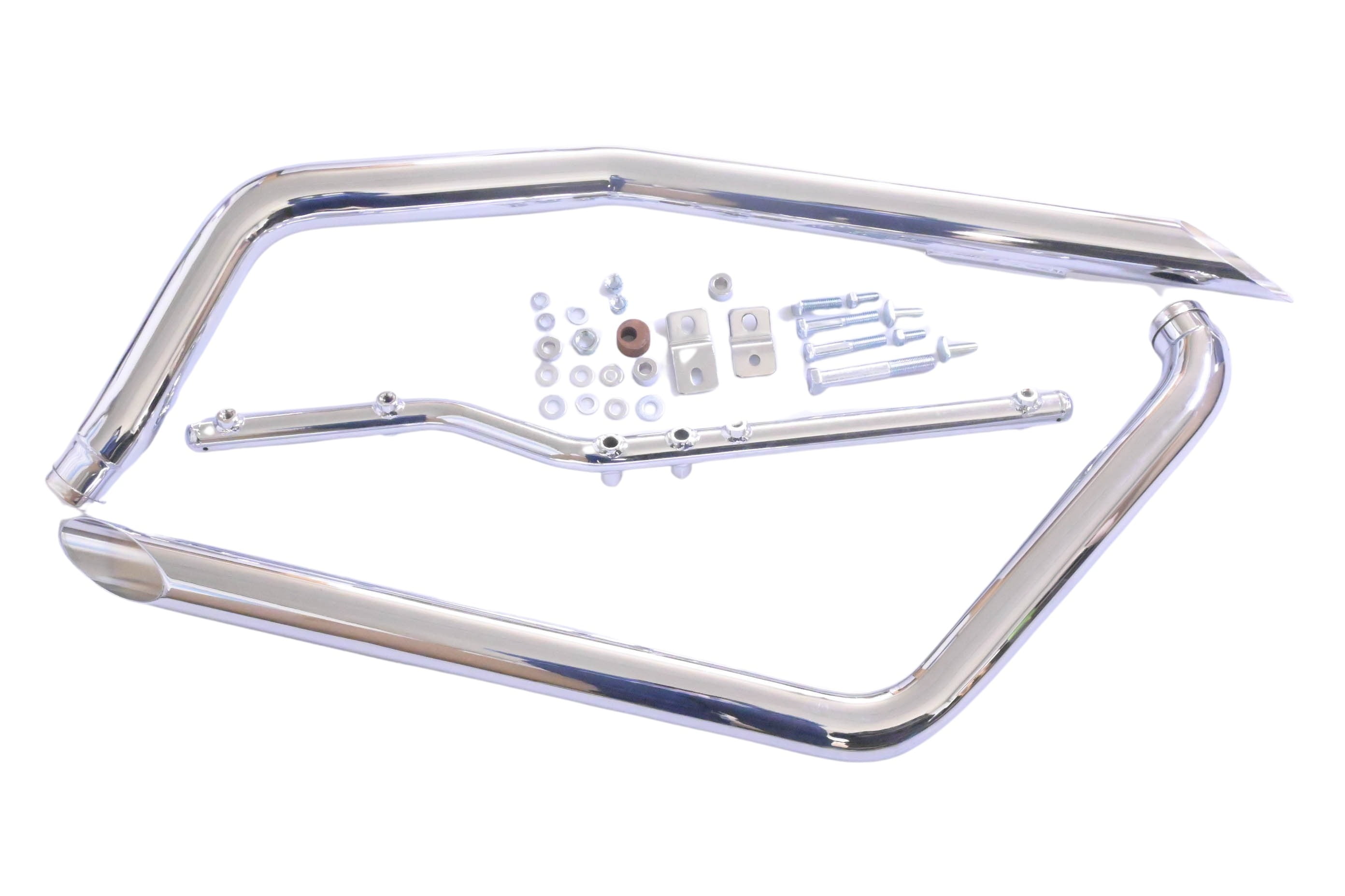 Custom Chrome 11121, 11-121 Dyno Power Staggered Dual 2'' Drag Pipes ...