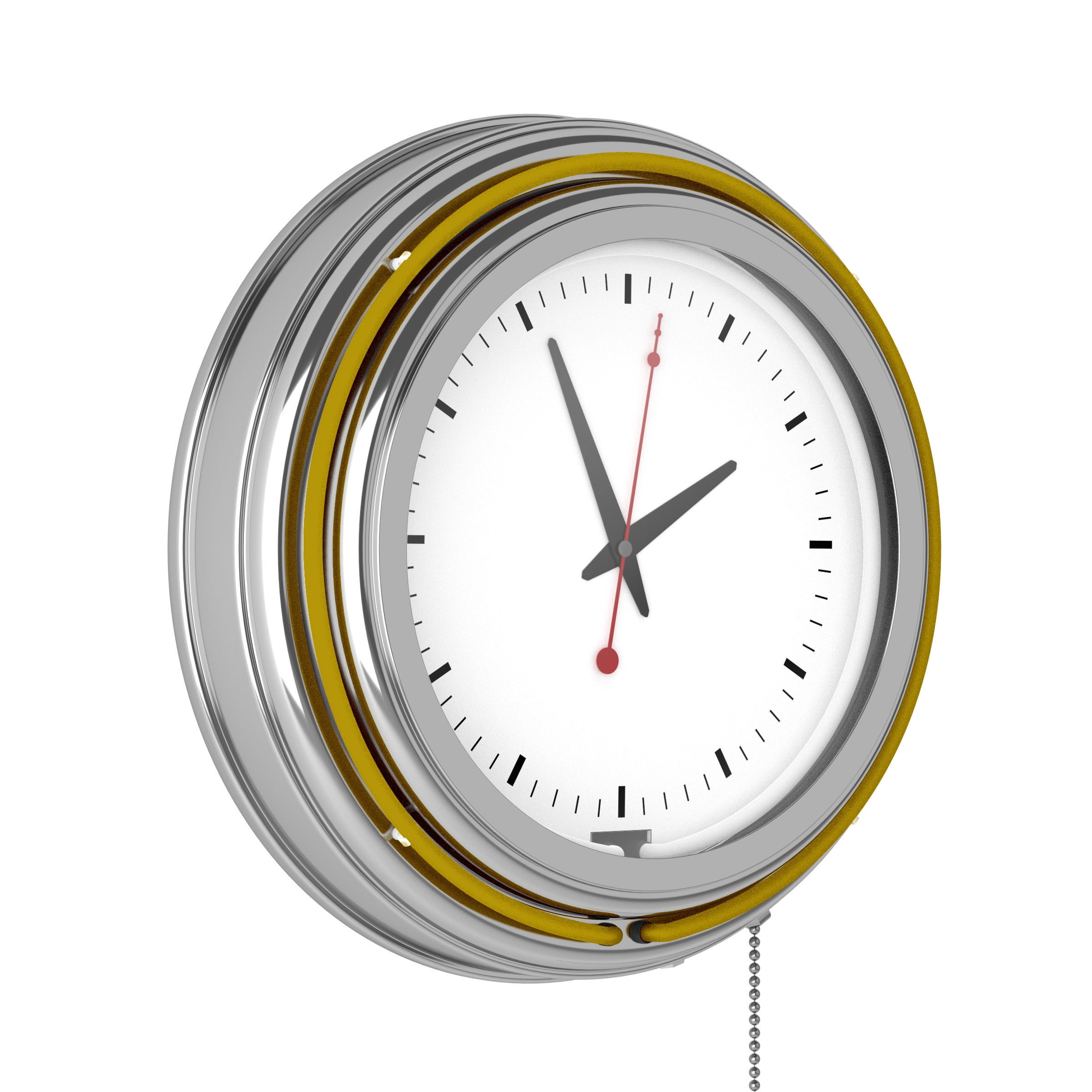 Custom Chrome Double Ring Neon Clock - 14.5 Diameter - Walmart.com