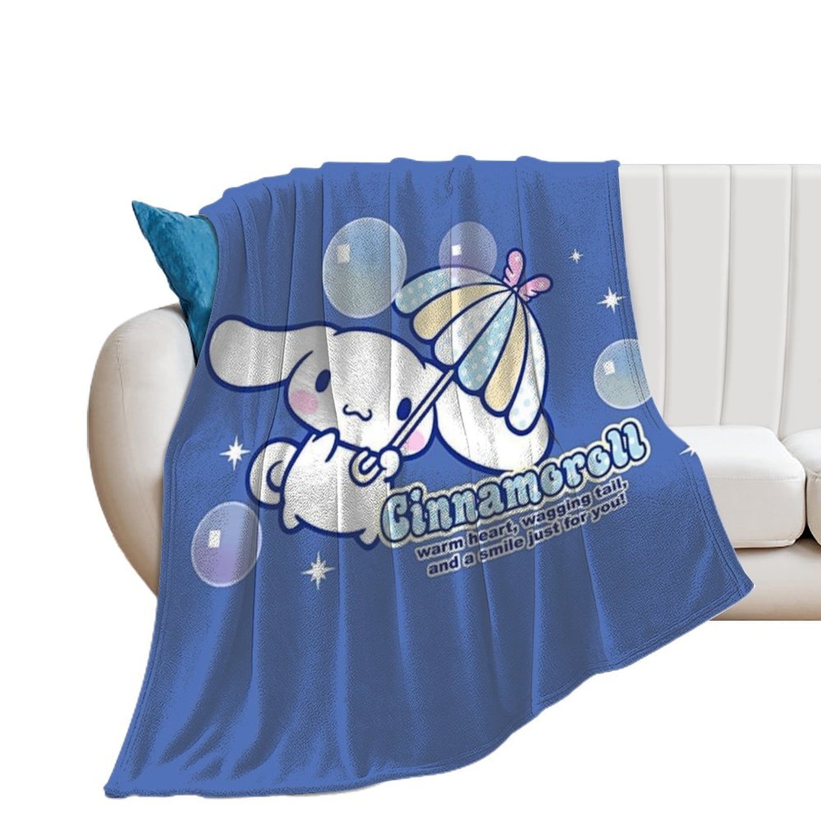 Custom Cinnamoroll Kawaii Blanket for Kids & Adults, Ultra-Soft Flannel ...
