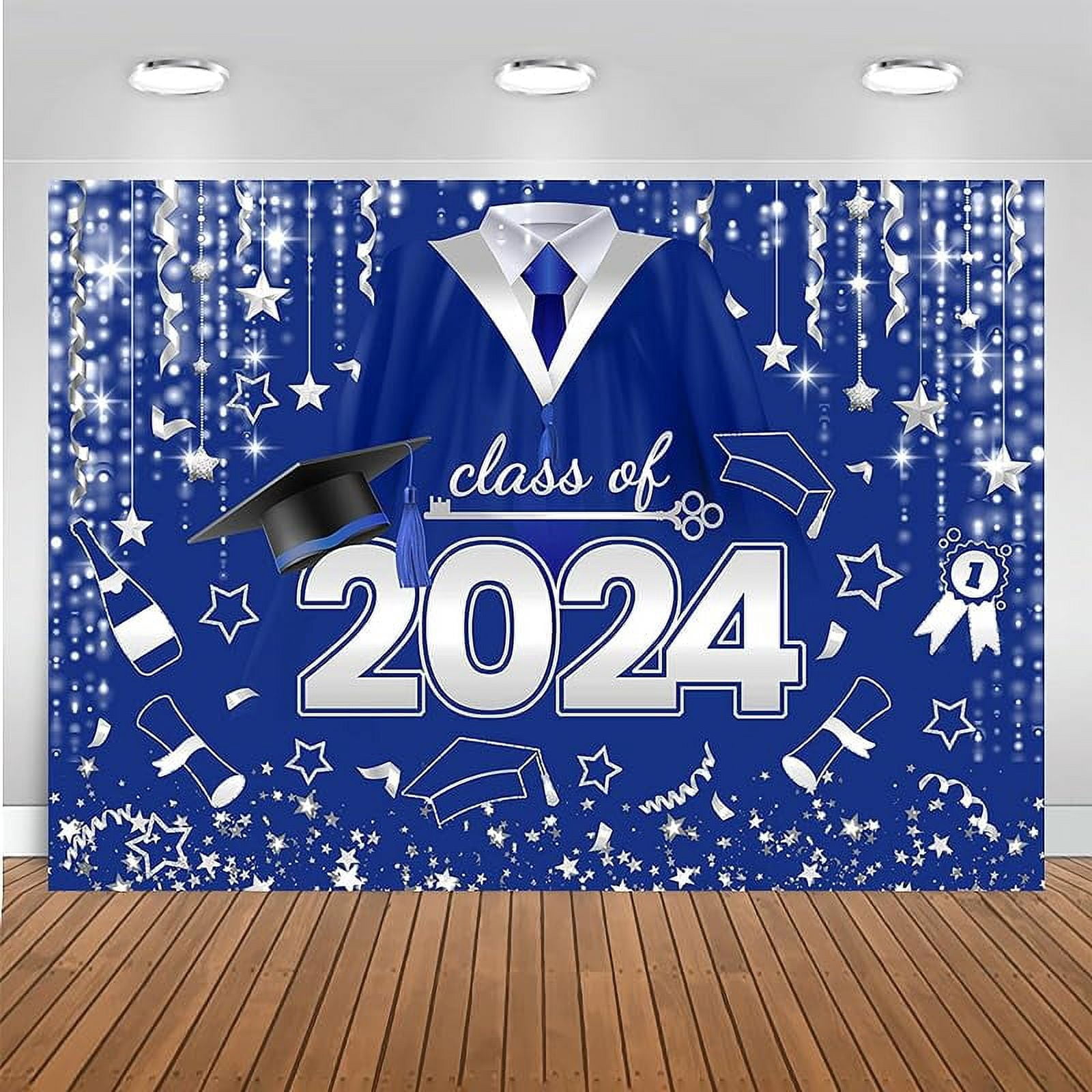 Custom Class of 2024 Graduation Backdrop Black and Gold Graduation ...