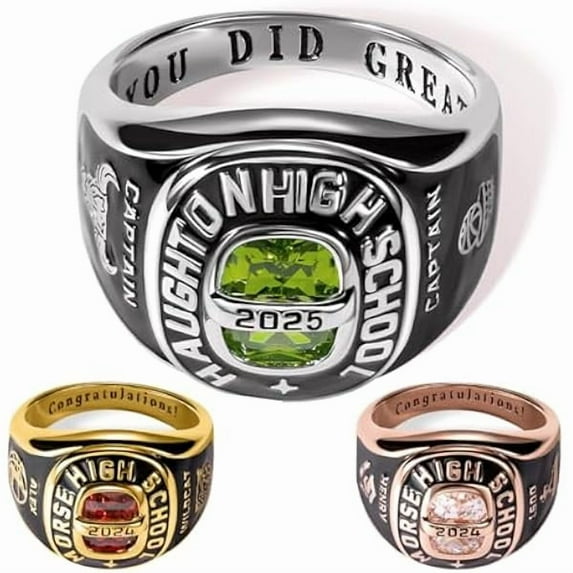 Custom Class Ring with Customized Logo Symbol for Women Men Signet ...