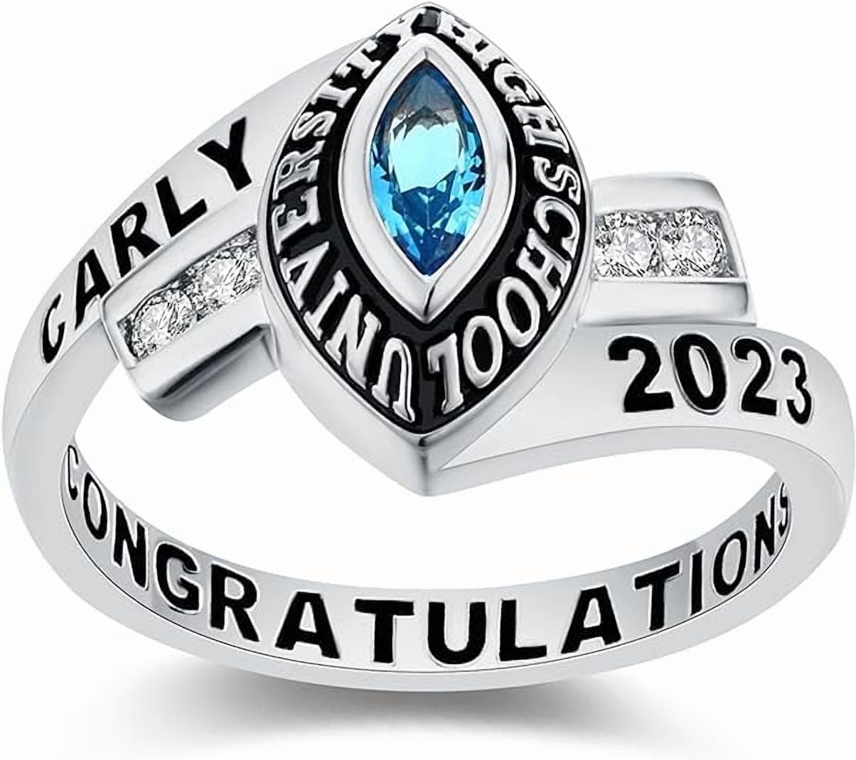 Custom Class Rings Cubic Zirconia Birthstone Rings Class Rings for ...