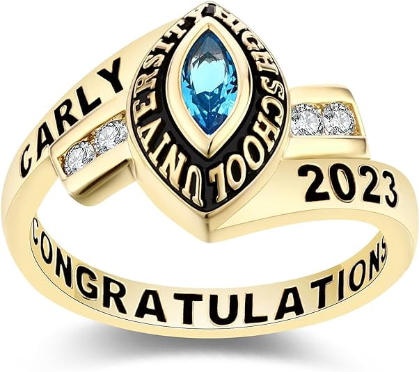 Custom Class Rings Cubic Zirconia Birthstone Rings Class Rings for ...