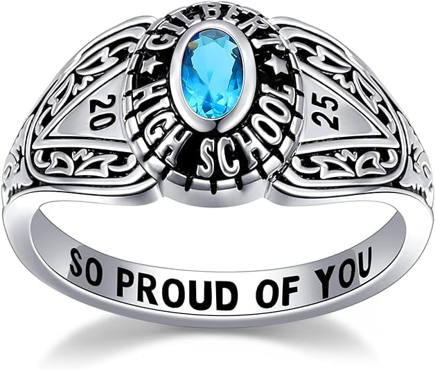 Custom Class Rings Cubic Zirconia Birthstone Rings Class Rings for ...