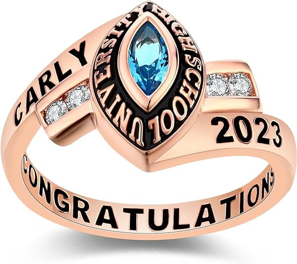 Custom Class Rings Cubic Zirconia Birthstone Rings Class Rings for ...