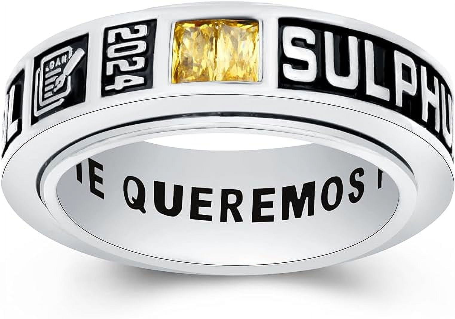 Custom Class Rings Fully Personalized Class Rings for Men Birthstone ...