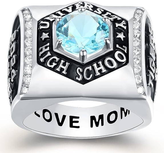 Custom Class Rings Fully Personalized Class Rings for Men Cubic ...