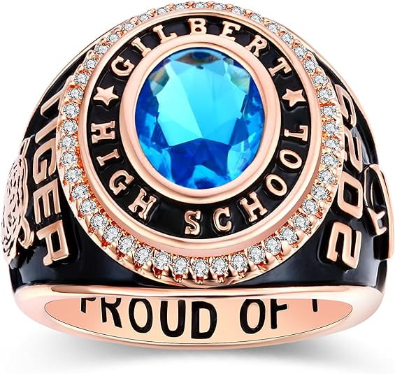 Custom Class Rings Fully Personalized Class Rings for Men Gold Plated ...