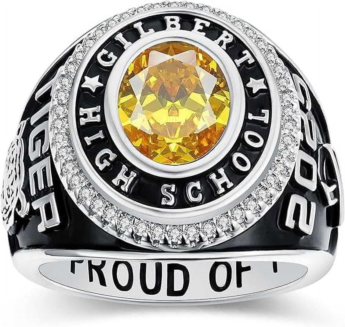 Custom Class Rings Fully Personalized Class Rings for Men Gold Plated ...