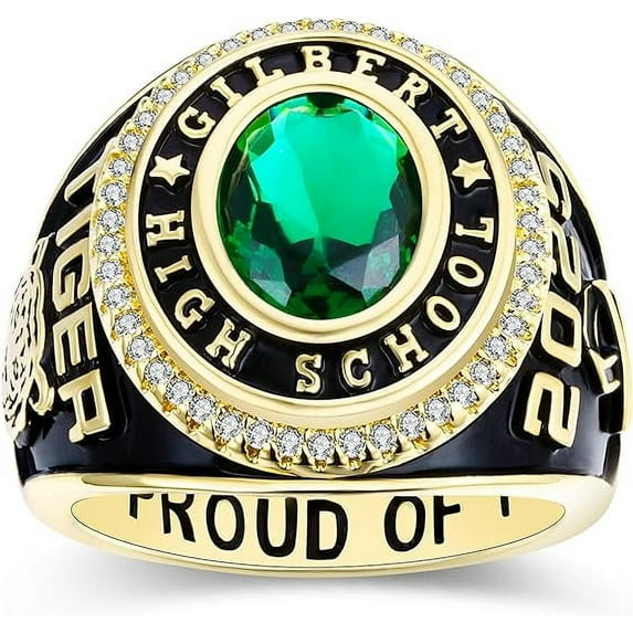 Custom Class Rings Fully Personalized Class Rings for Men Gold Plated ...