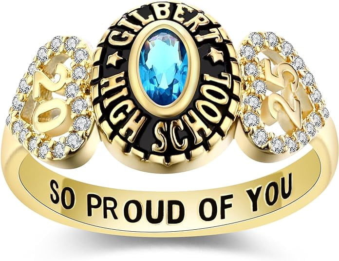 Custom Class Rings Fully Personalized Class Rings for Women Sterling Silver Rings Class Rings ...