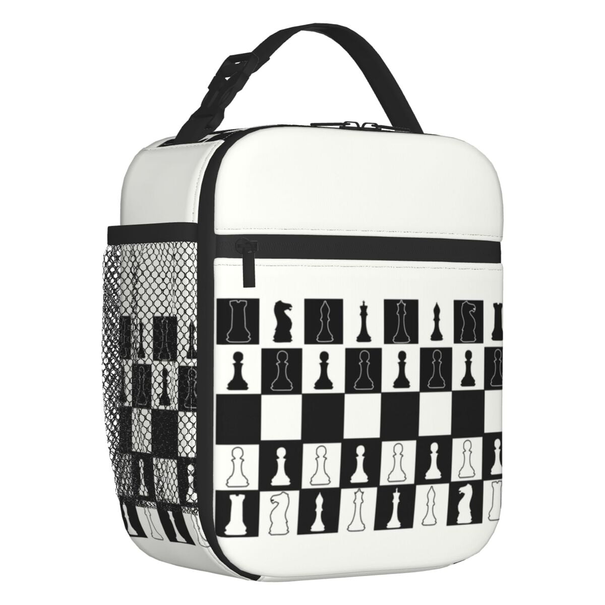 Custom Classic Checkerboard Lunch Bag Women Thermal Cooler Chess Board ...