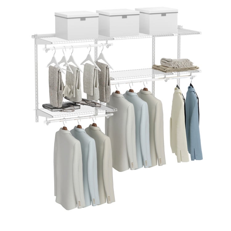Custom Closet Organizer Kit 3 to 5 Feet Wall-Mounted Closet System with ...