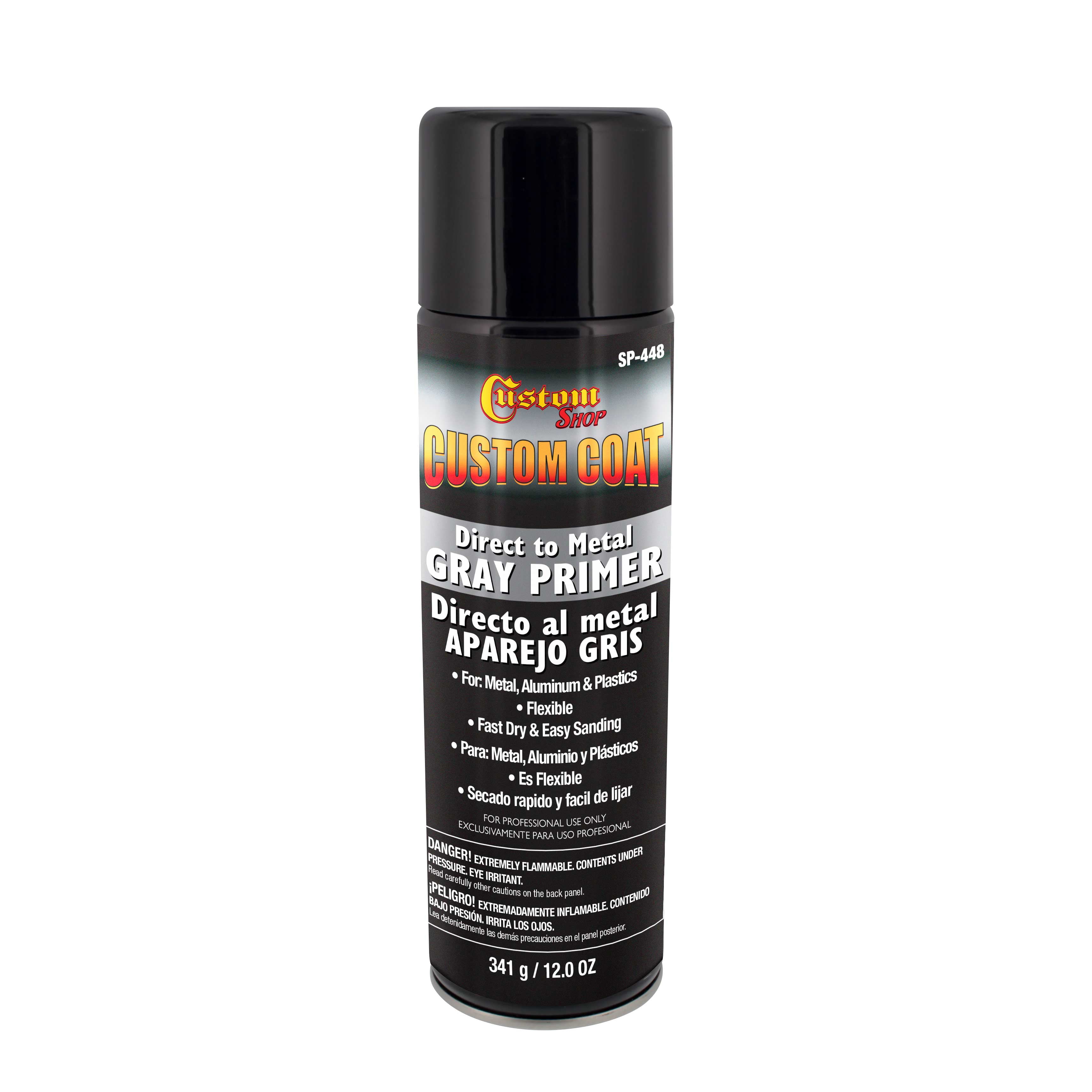 Custom Coat 1K Metal Primer - 12oz Spray Can - Grey - Auto, Industrial ...