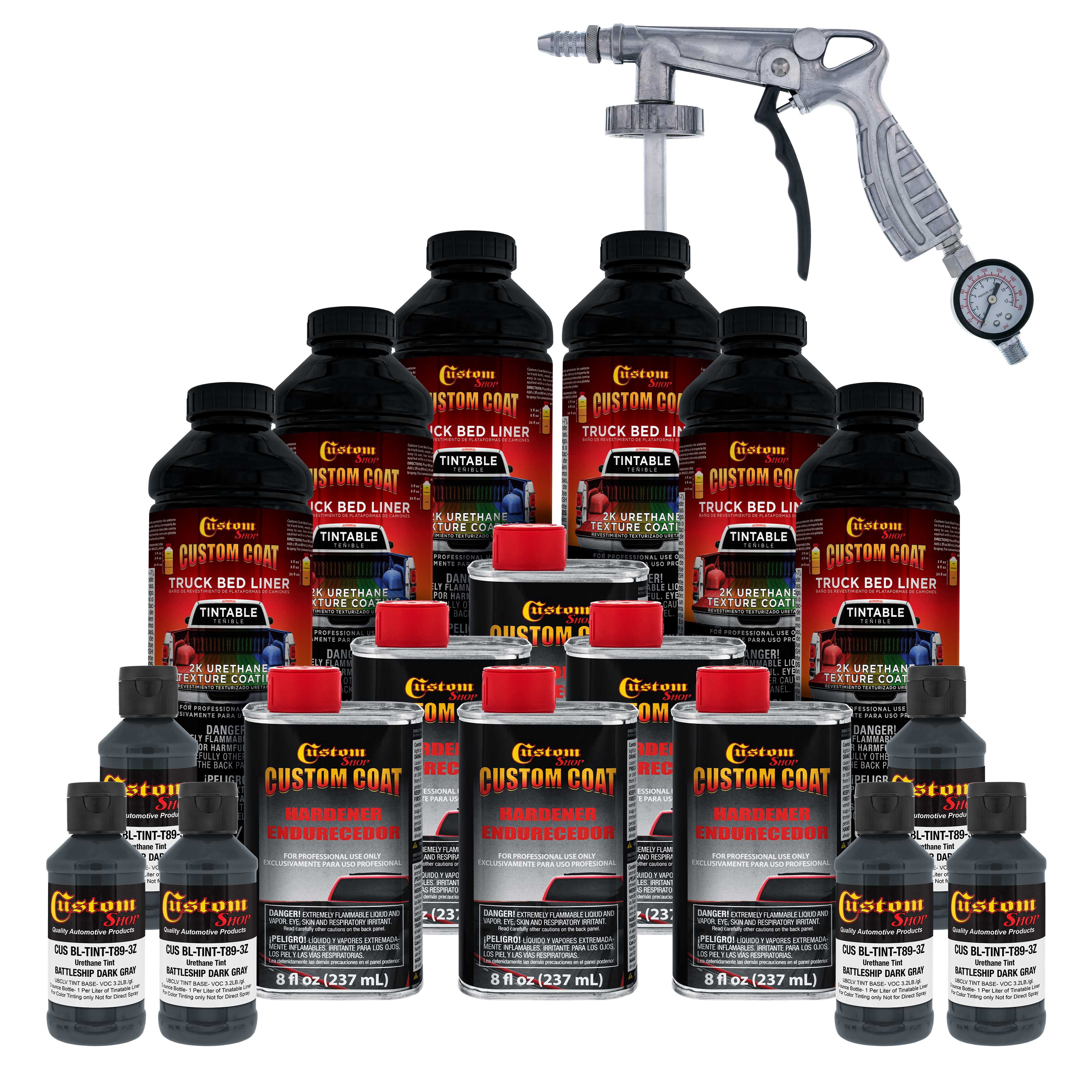 Custom Coat 36118 Battleship Dark Gray T89 Urethane Spray-On Truck Bed ...
