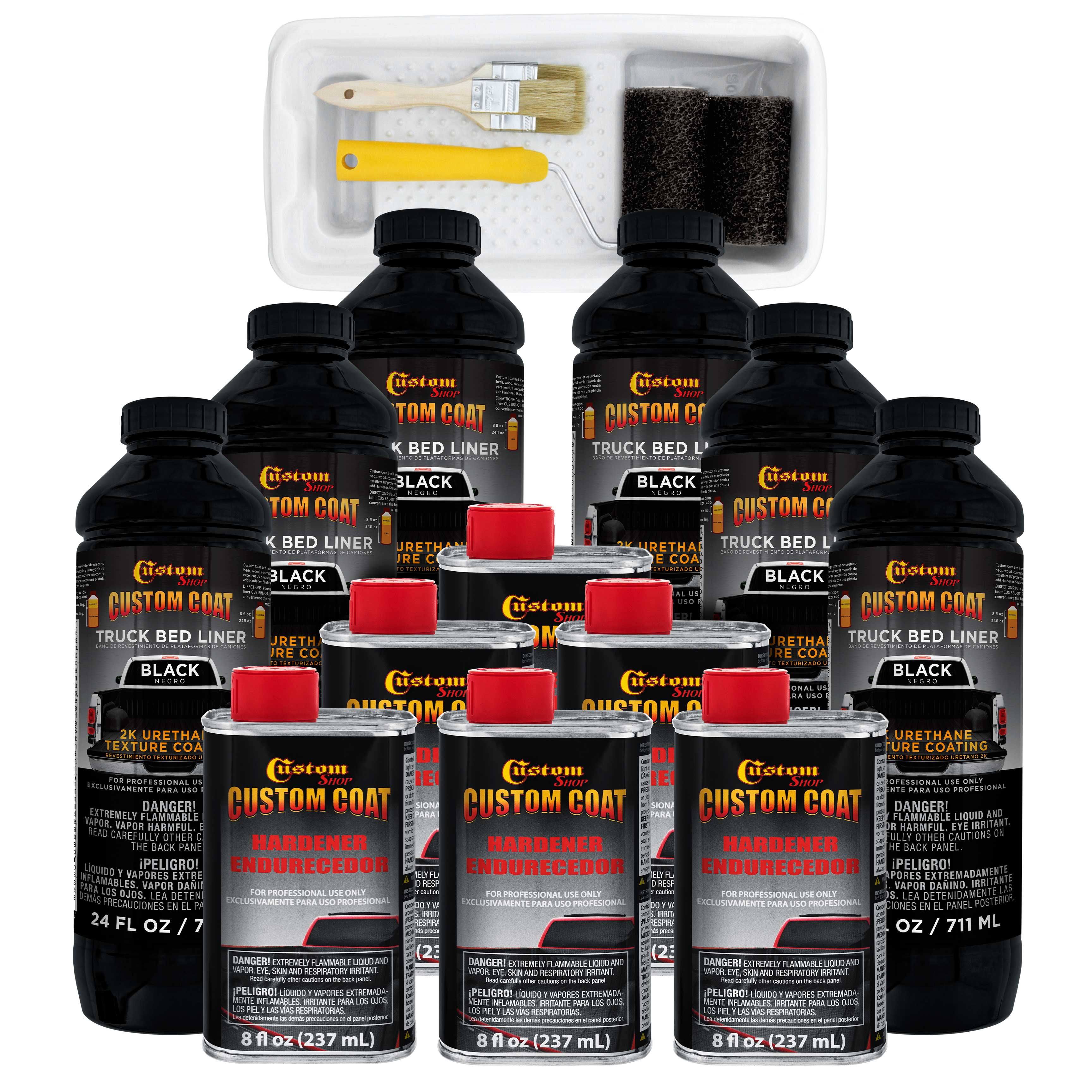 Custom Coat Black 1.5 Gallon (6 Quart) Urethane Roll-On, Brush-On or ...