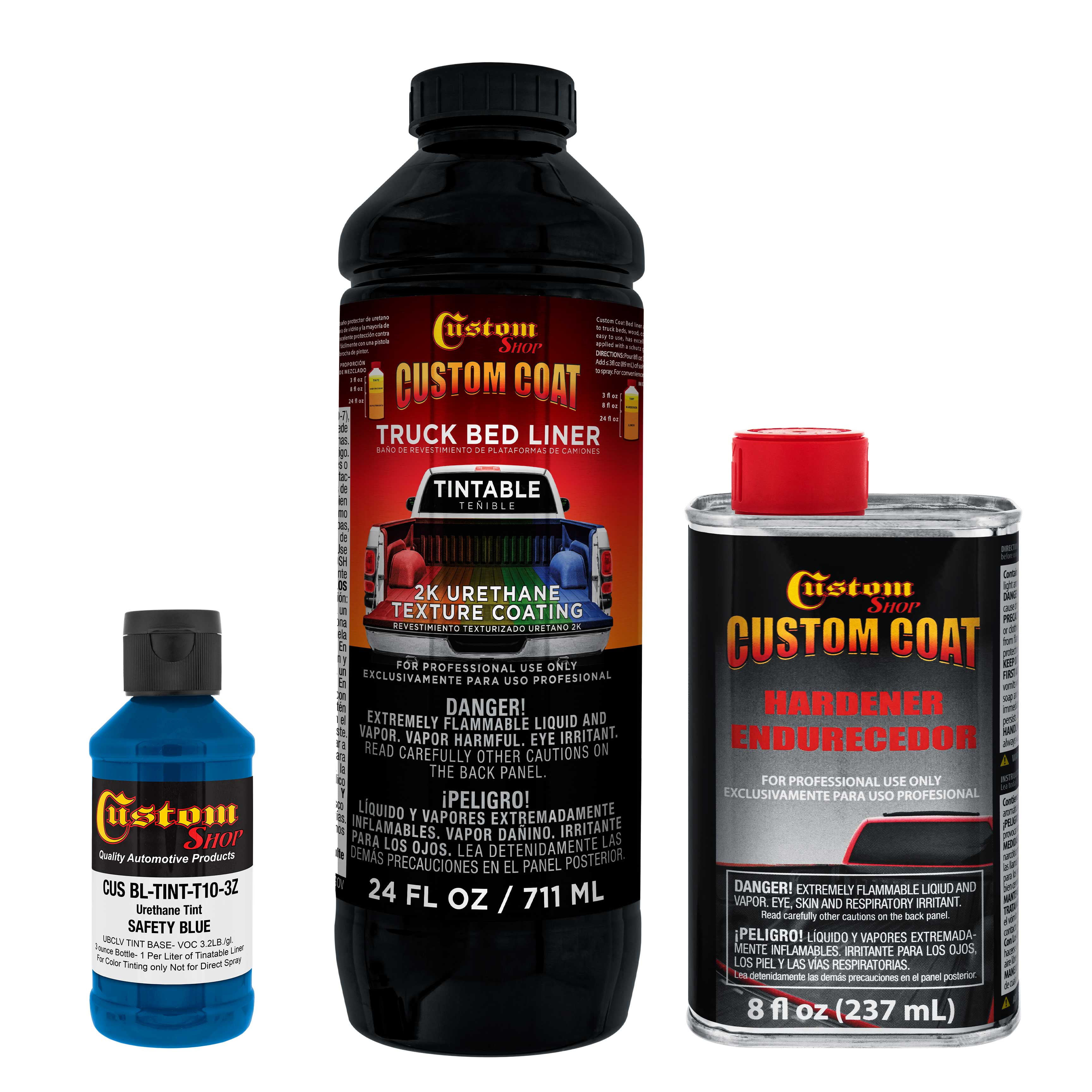 Custom Coat Safety Blue 1 Quart Urethane Spray-On Truck Bed Liner Kit ...