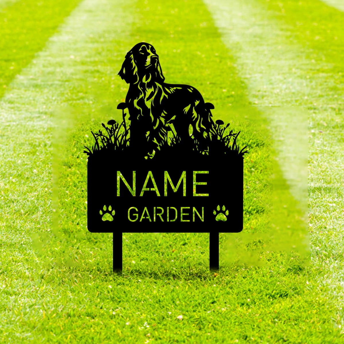 Custom Cocker Spaniel Dog Metal Memorial Garden Stake Personalized Pet ...