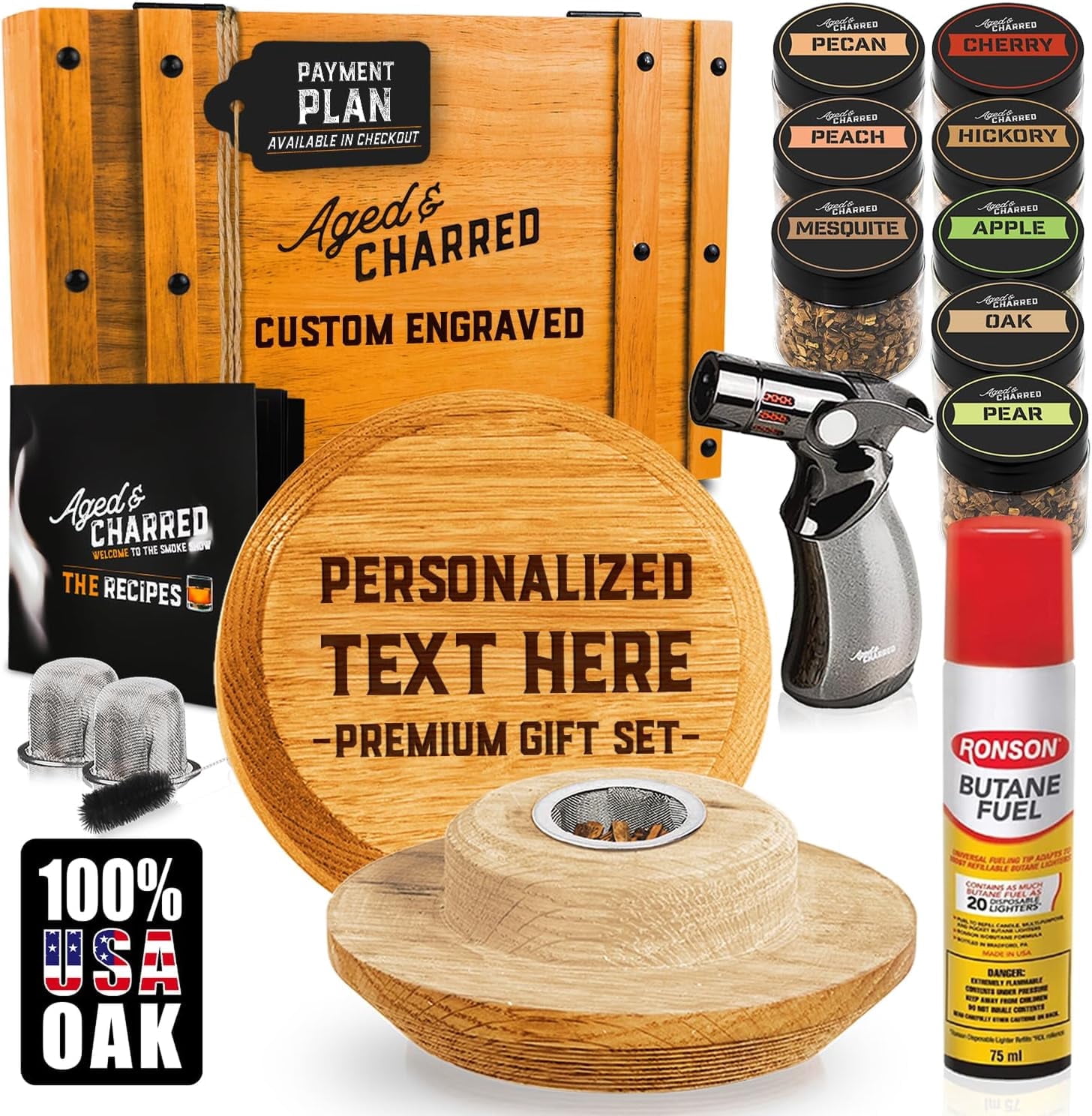 Custom Cocktail Smoker Kit with Torch & Wood Chips - Premium Set, USA ...
