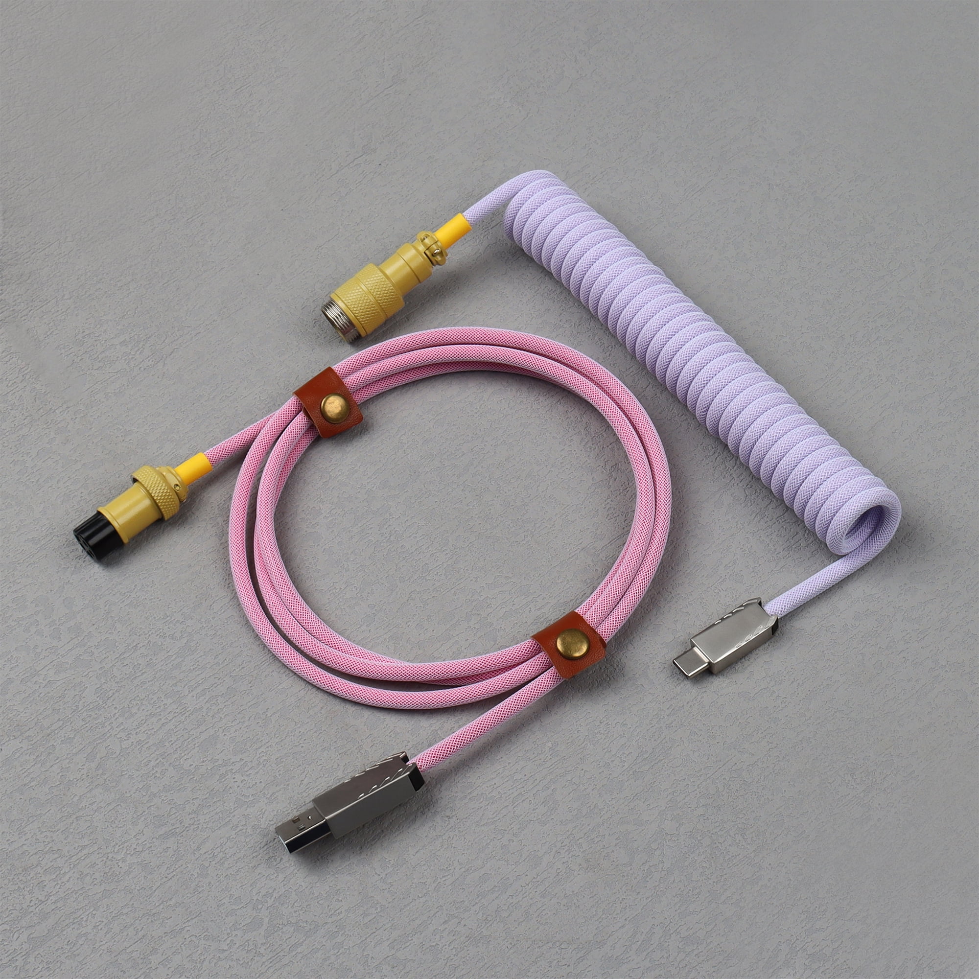 Custom Coiled Mechanical Keyboard Cables with GX16 Aviator Detachable ...