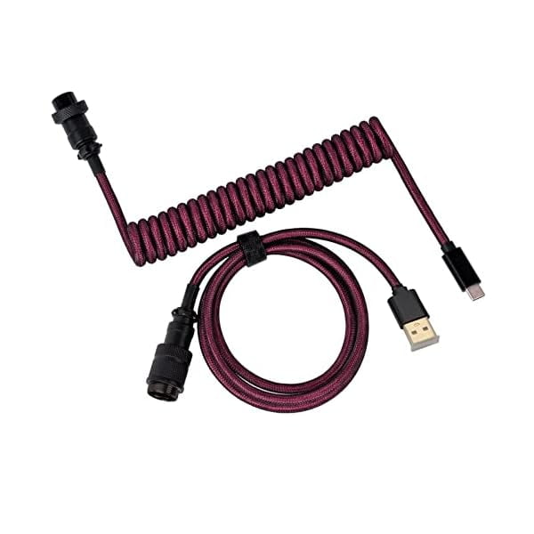 Custom Coiled USB C to A Cable with Detachable Double Sleeved Spiral ...