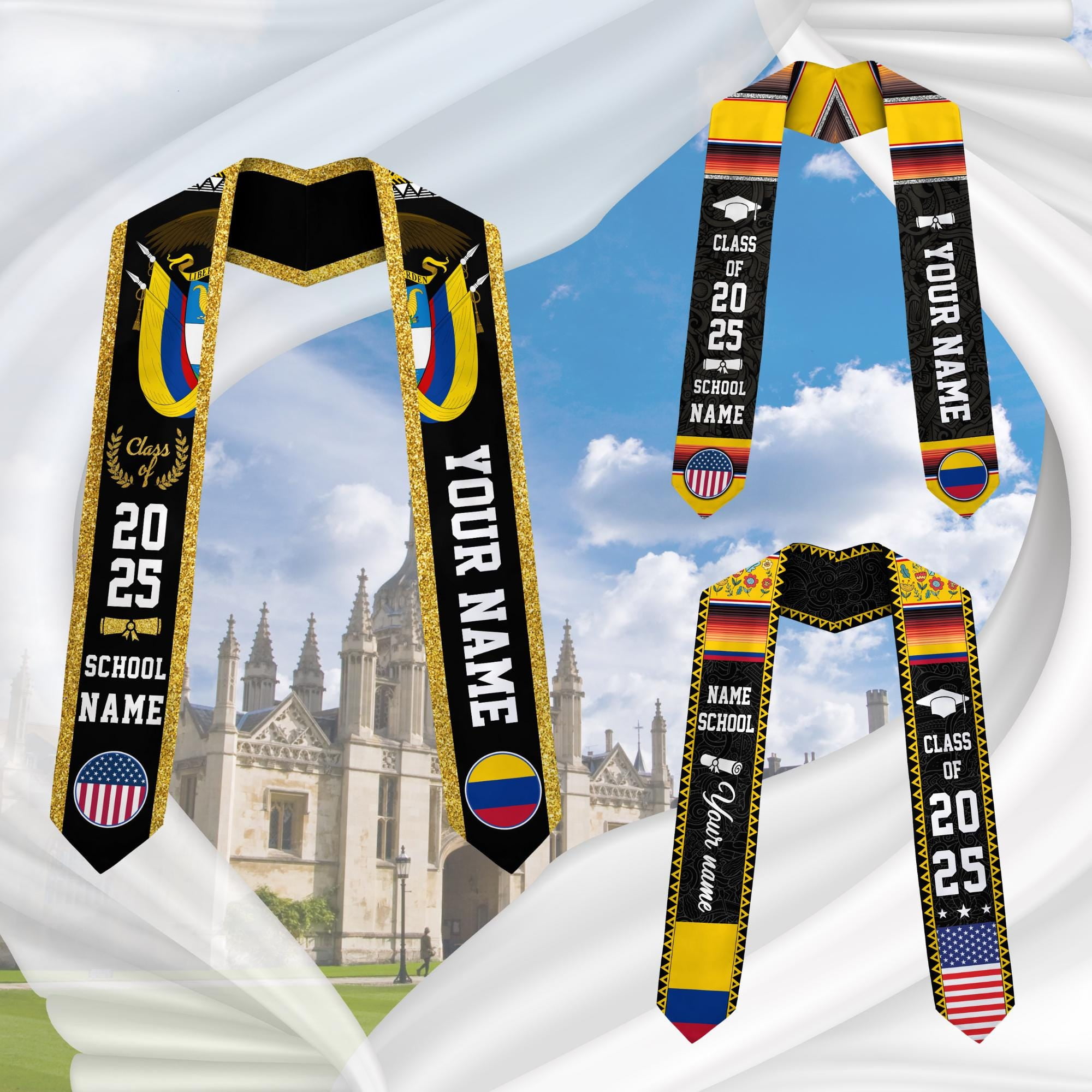 Custom Colombian Graduation Sash 2025, Colombian Graduation Sash ...