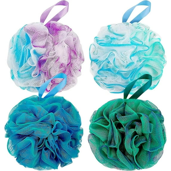 Custom Color 60g Exfoliating Bath Loofah Sponge Shower Mesh Pouf for ...