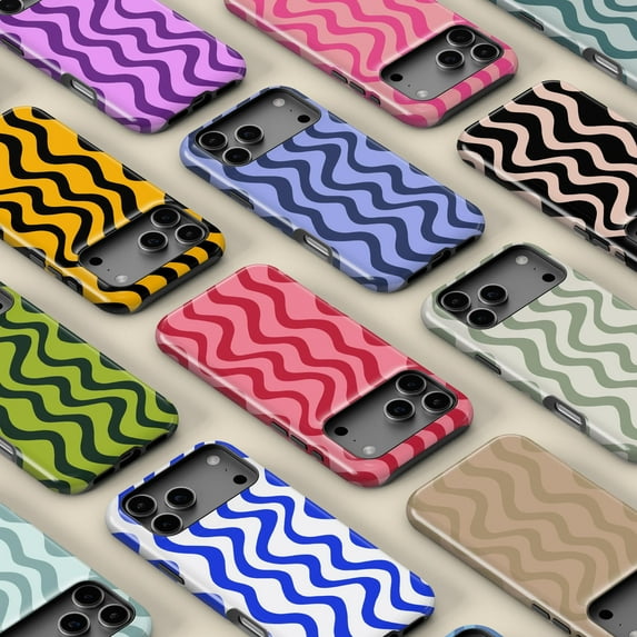 Custom Color Wavy Distorted Stripe Case for iPhone Samsung Art ...