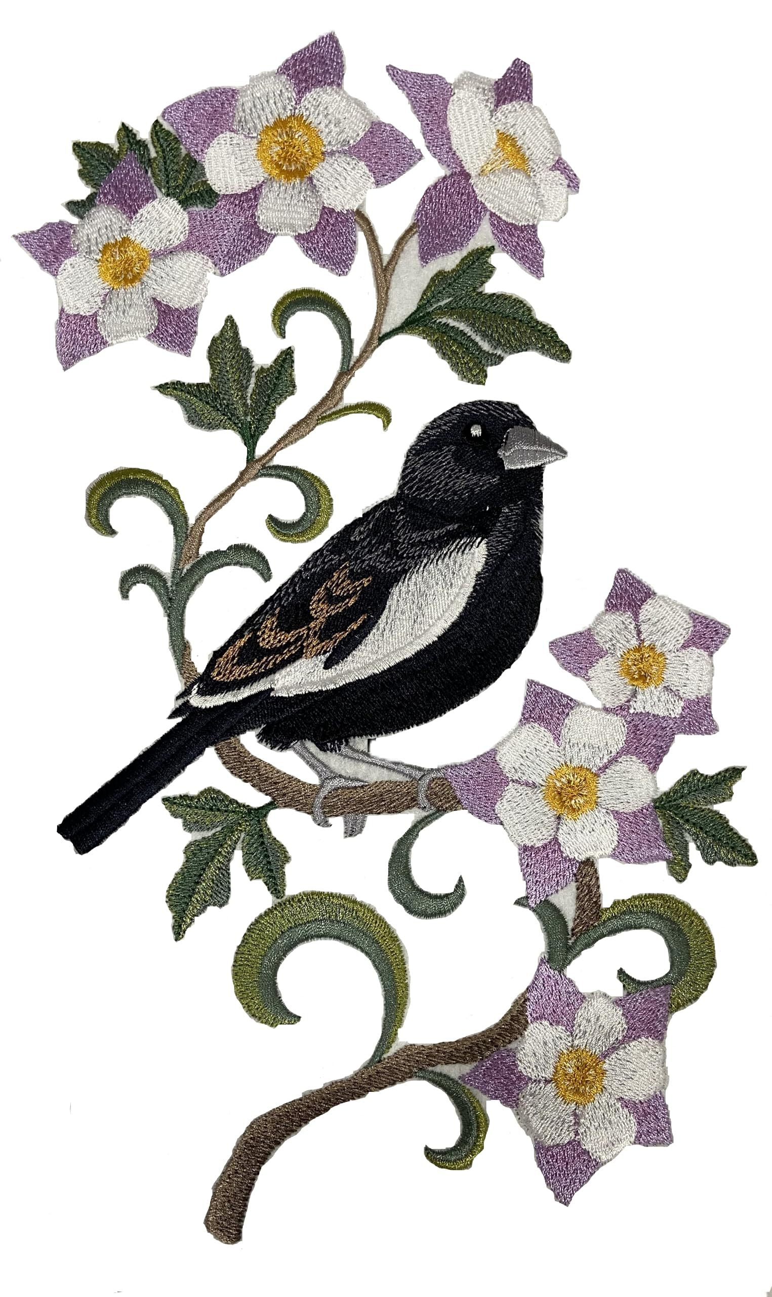 Custom Colorado Lark Bunting and Columbine Medley Bird Embroidery Iron ...