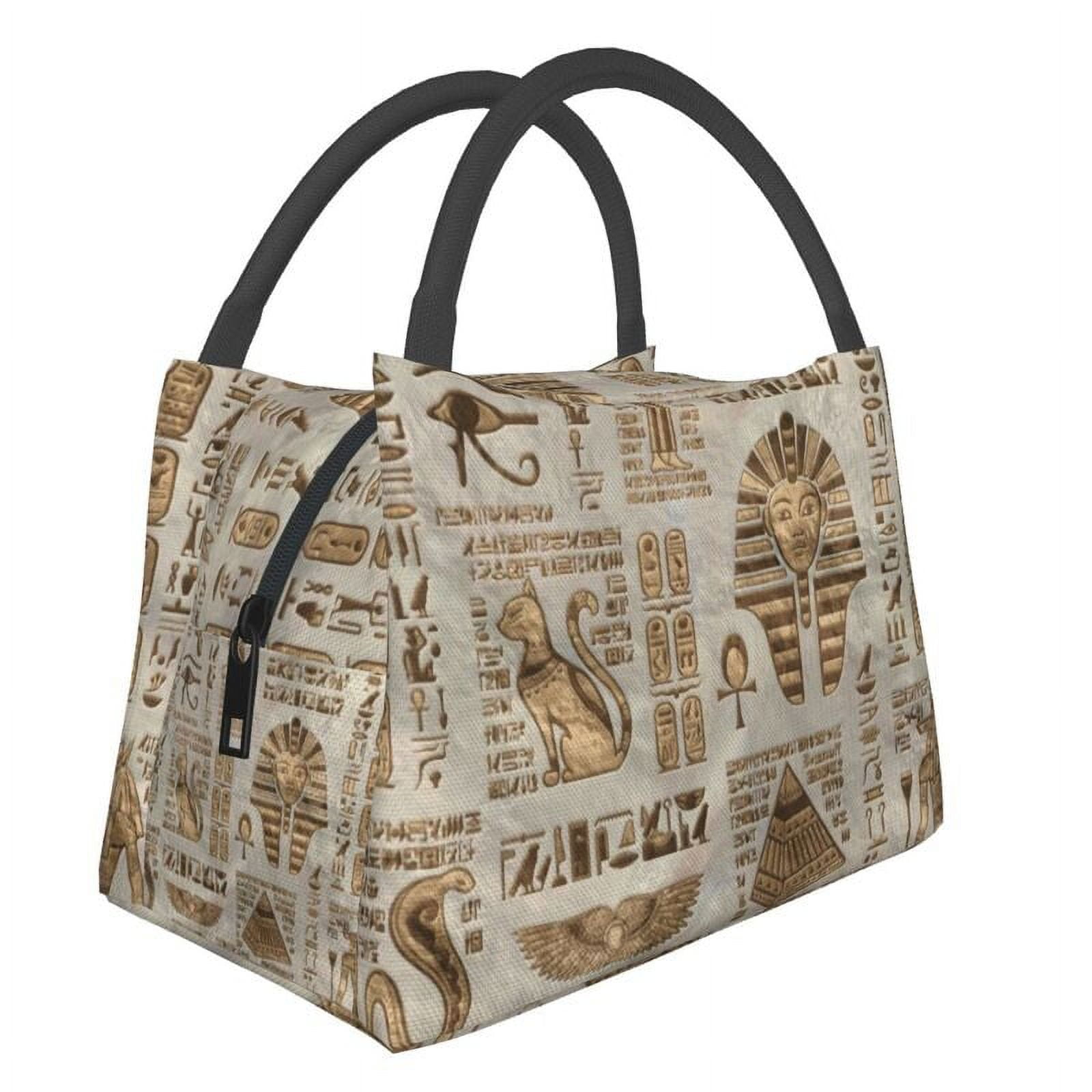 Custom Colorful Ancient Egyptian Hieroglyphic Pattern Lunch Bag Women ...