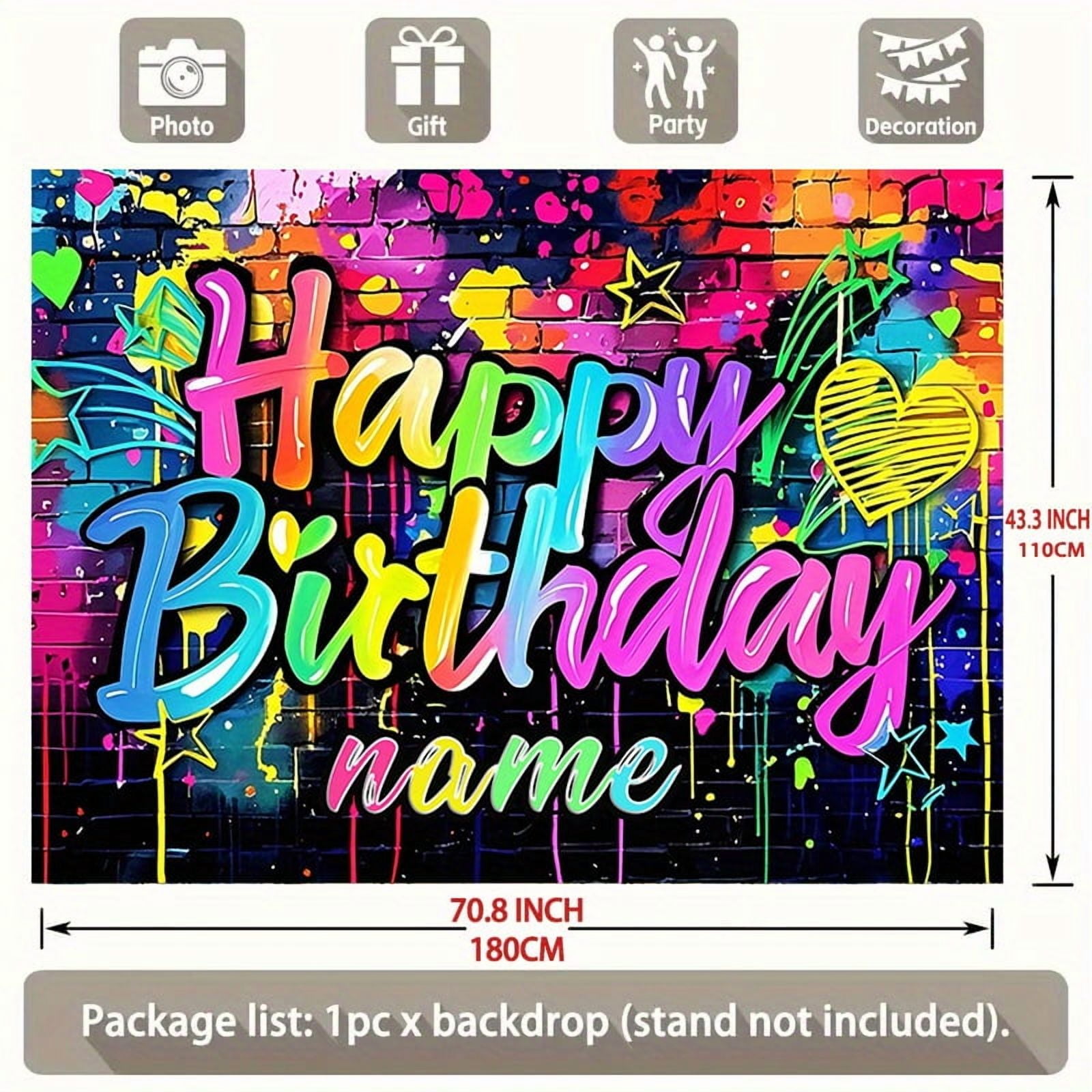 Custom Colorful Graffiti Party Decorations Banner Colorful Graffiti ...