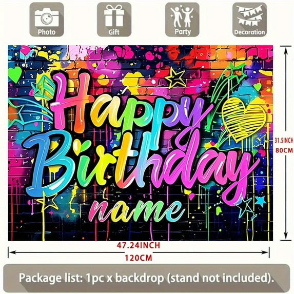Custom Colorful Graffiti Party Decorations Banner Colorful Graffiti ...