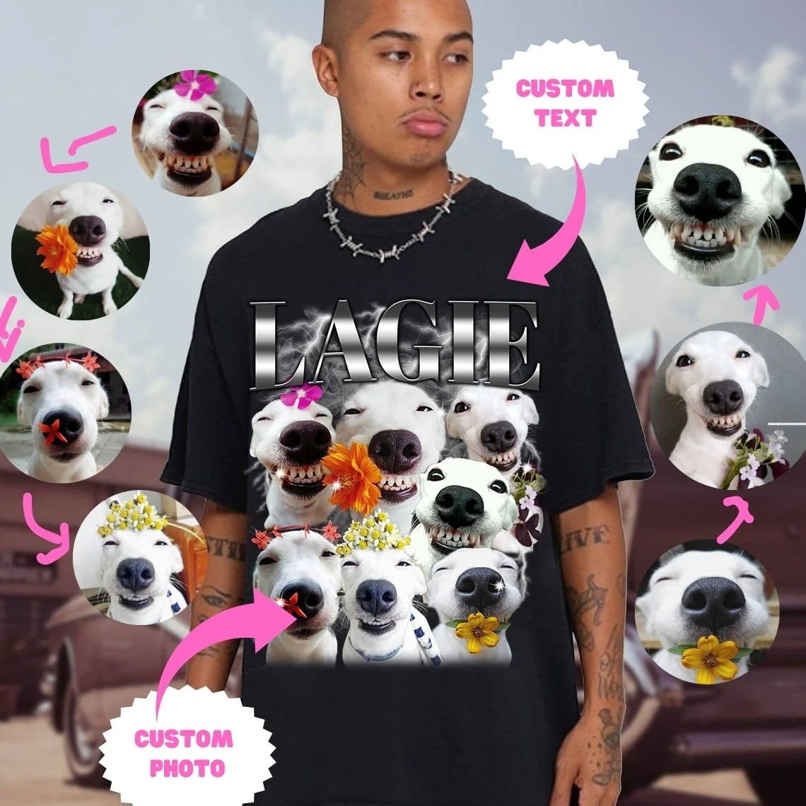 Custom Comfort Colors Vintage Bootleg Pet Shirt Pet Photo + Name Custom ...