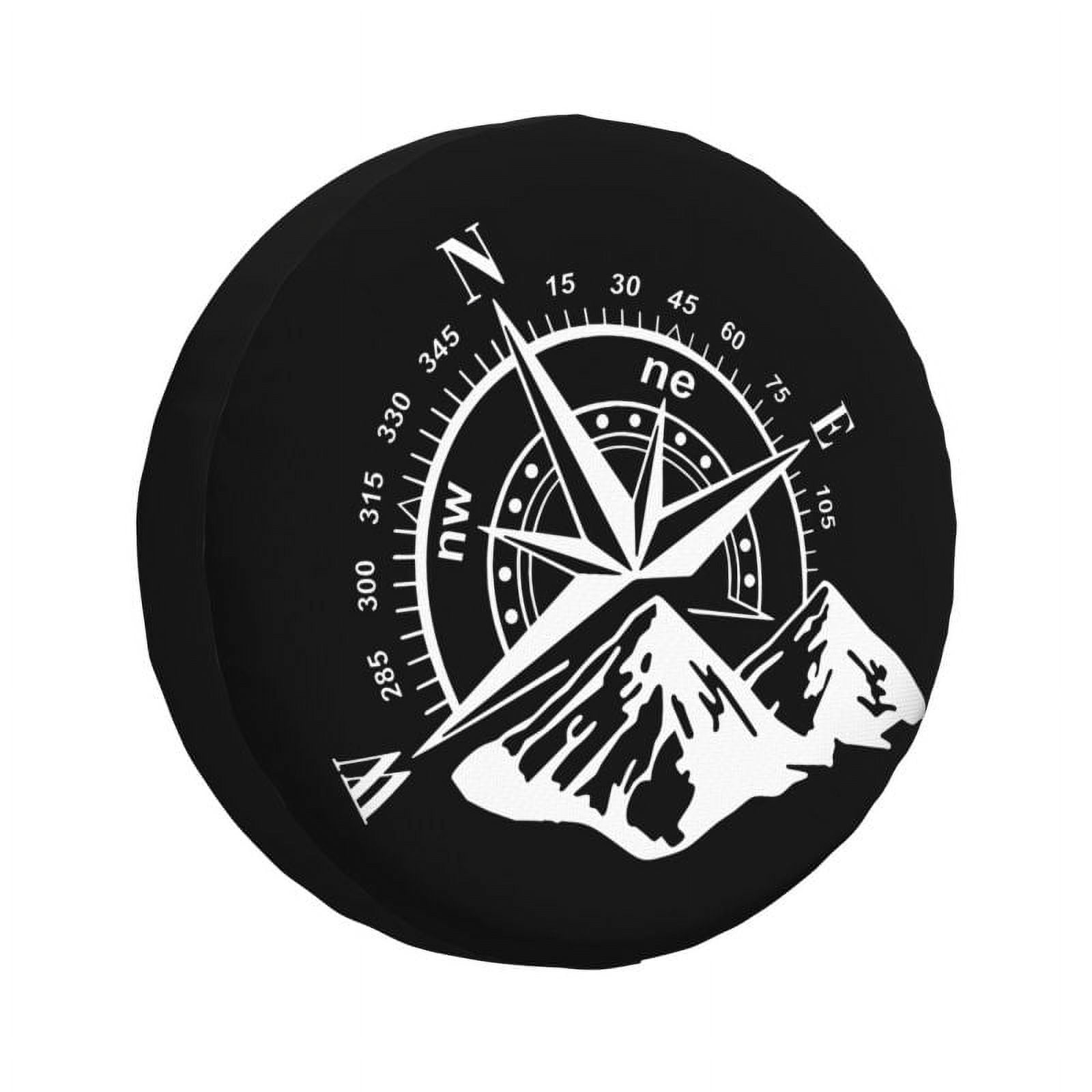 Custom Compass Rose And World Map Spare Tire Cover for RV SUV 4WD 4x4 l ...