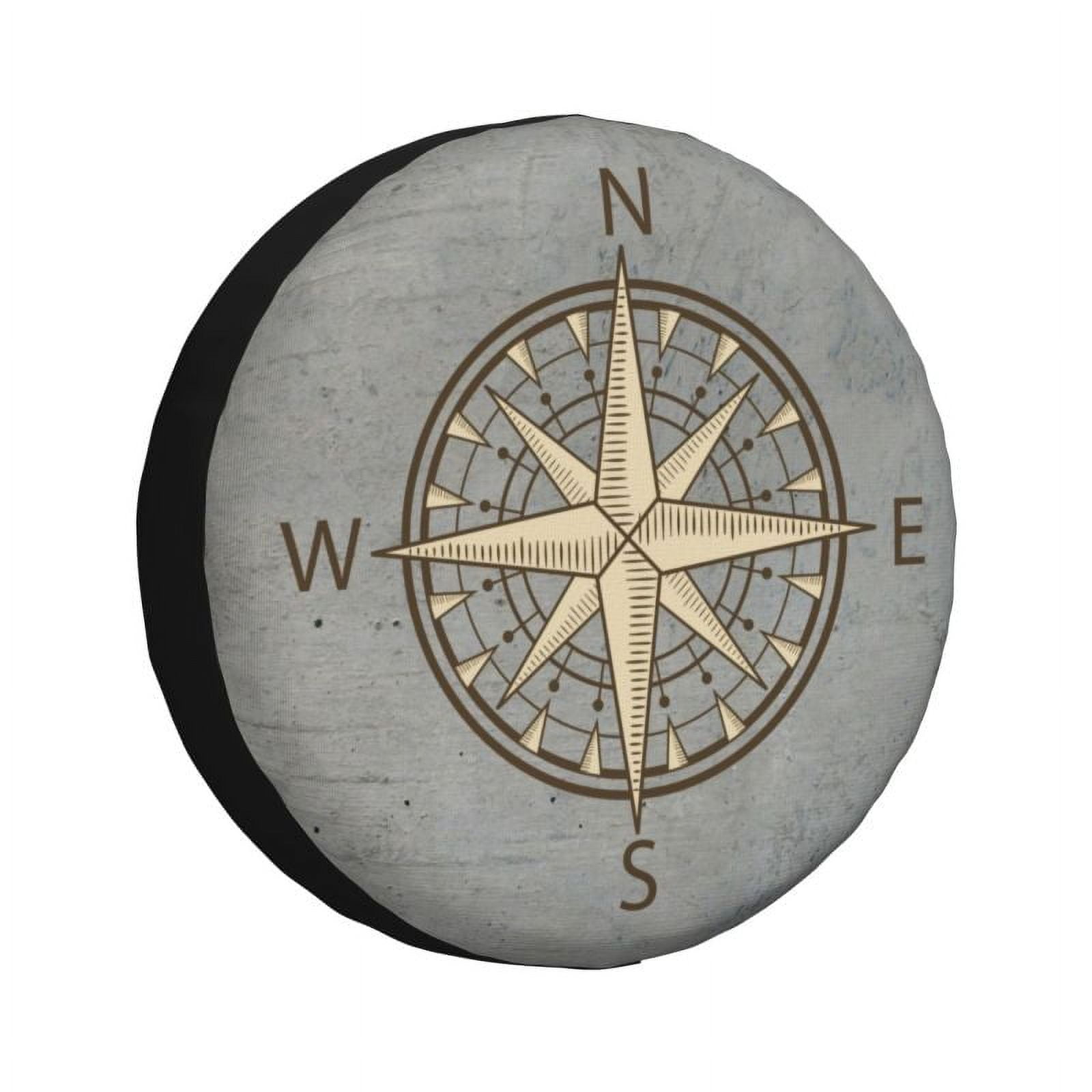Custom Compass Rose And World Map Spare Tire Cover for RV SUV 4WD 4x4 l ...