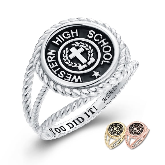 Mementos PJM Custom Women's Class Rings Sterling Silver for High School ...