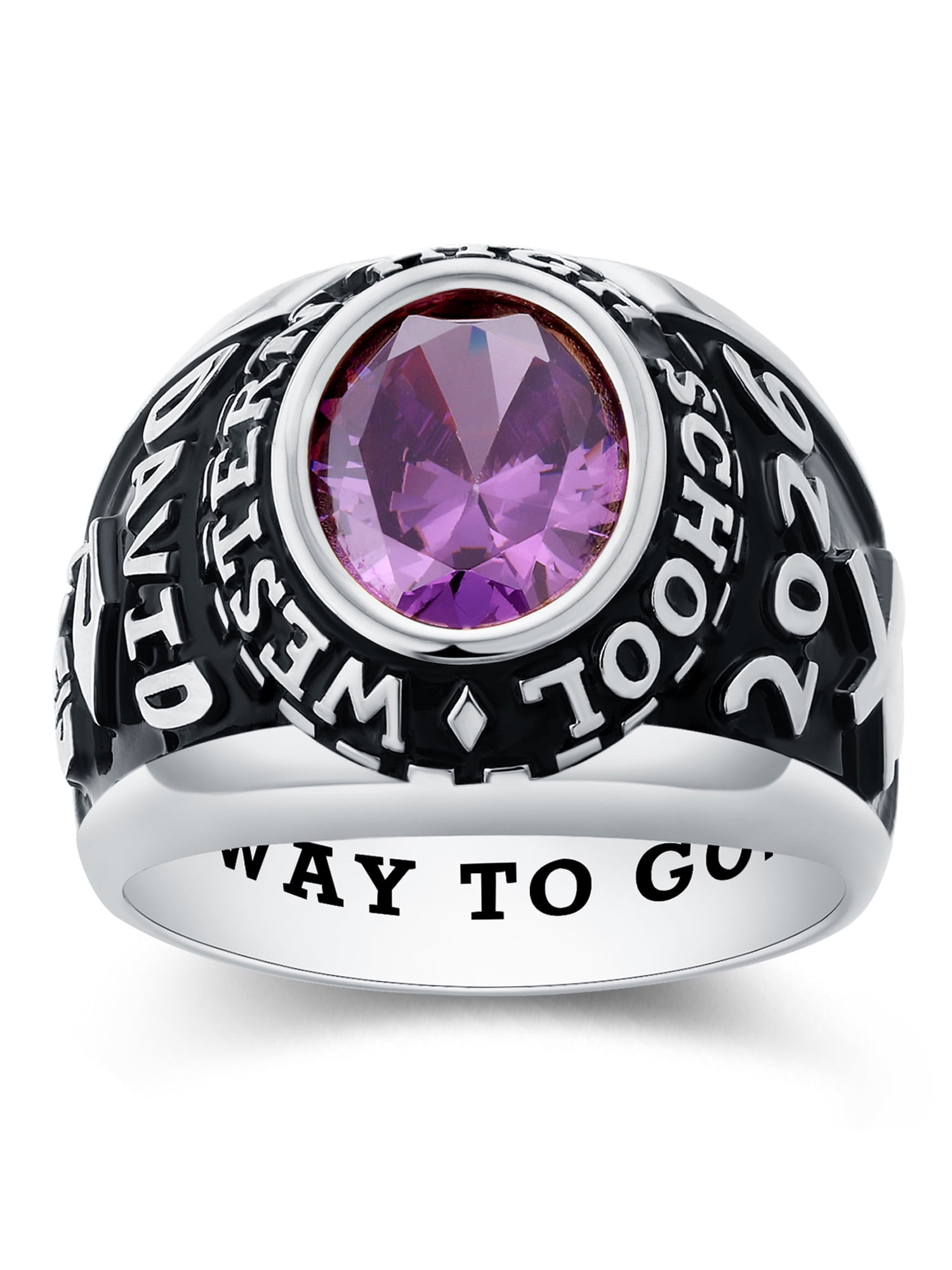 Mementos Jewelry by PJM Custom X-Large Men's Class Ring Sterling Silver ...