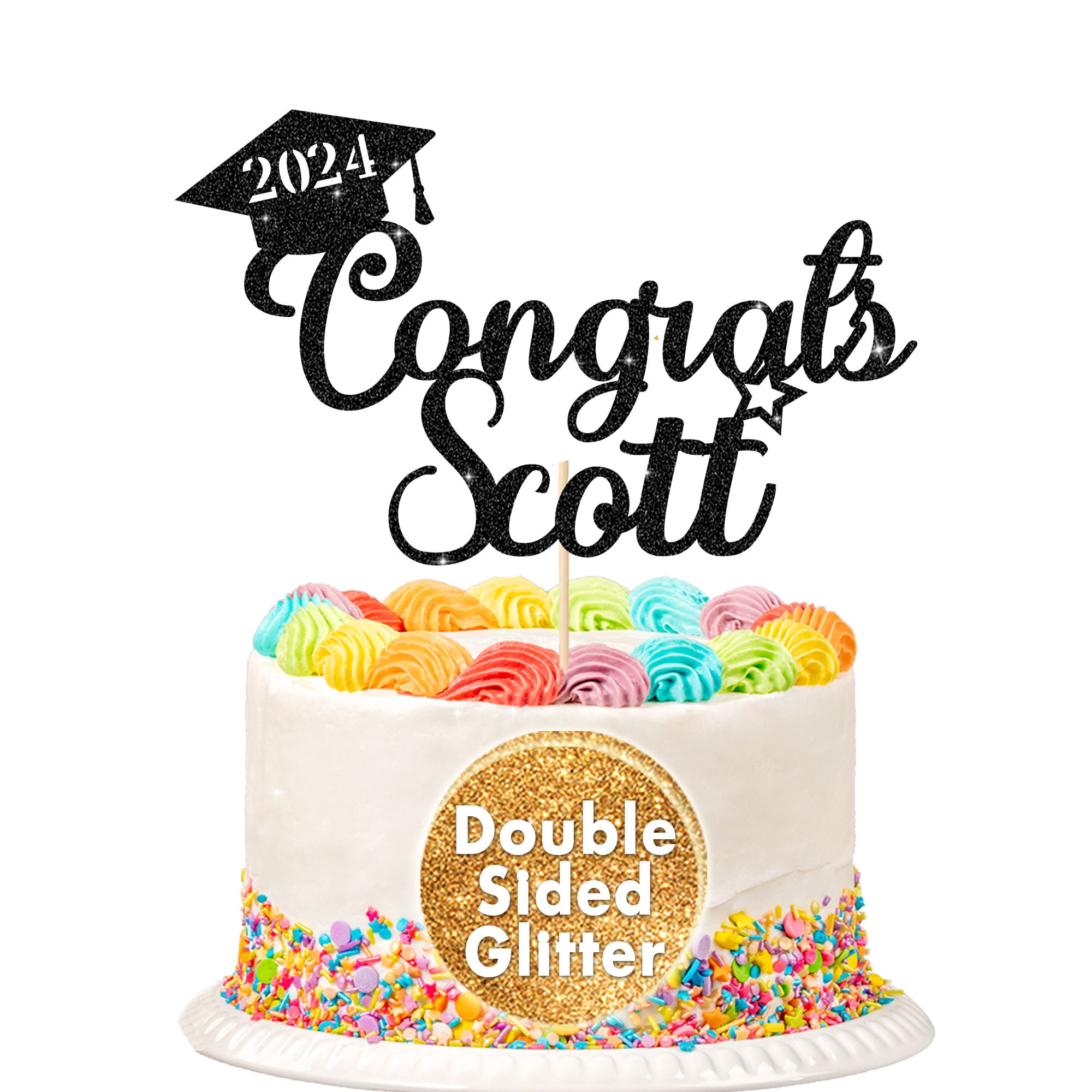 Custom Congrats Cake Topper, Congrats Graduation Hat Student Class Of ...