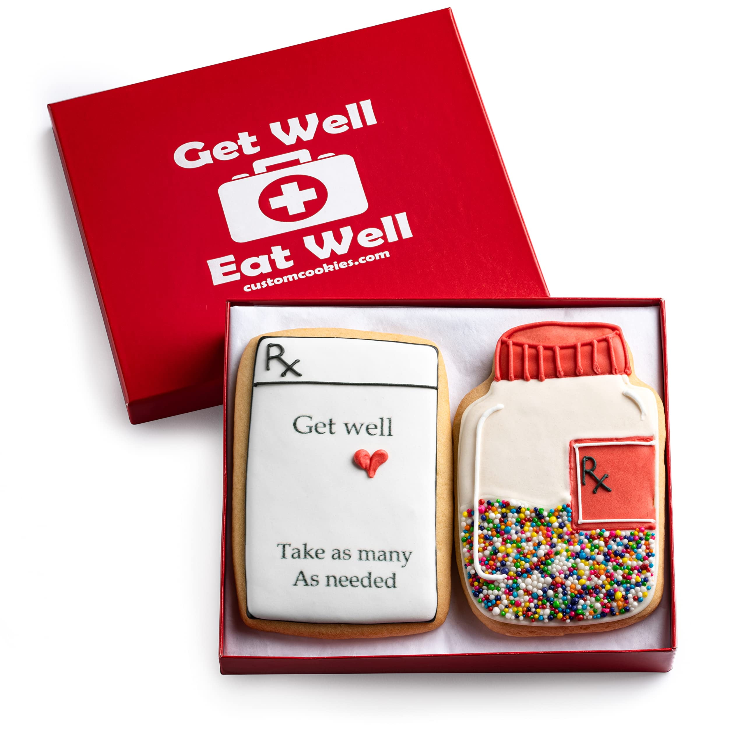 Custom Cookies Get Well IEF31 Cookies - Set of Vanilla Sugar Cookies ...