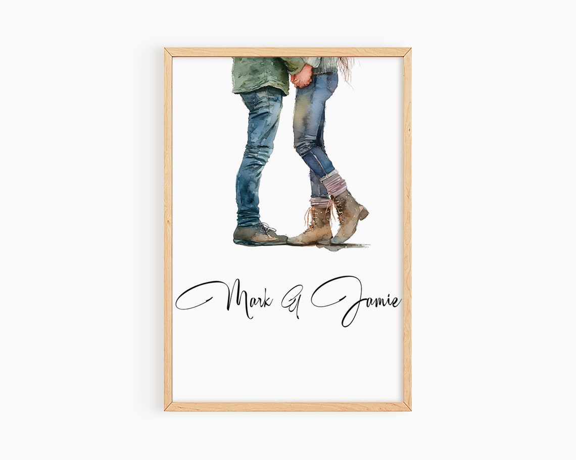 Custom Couple Printable Wall Art, Custom Name Couple In Love Digital ...